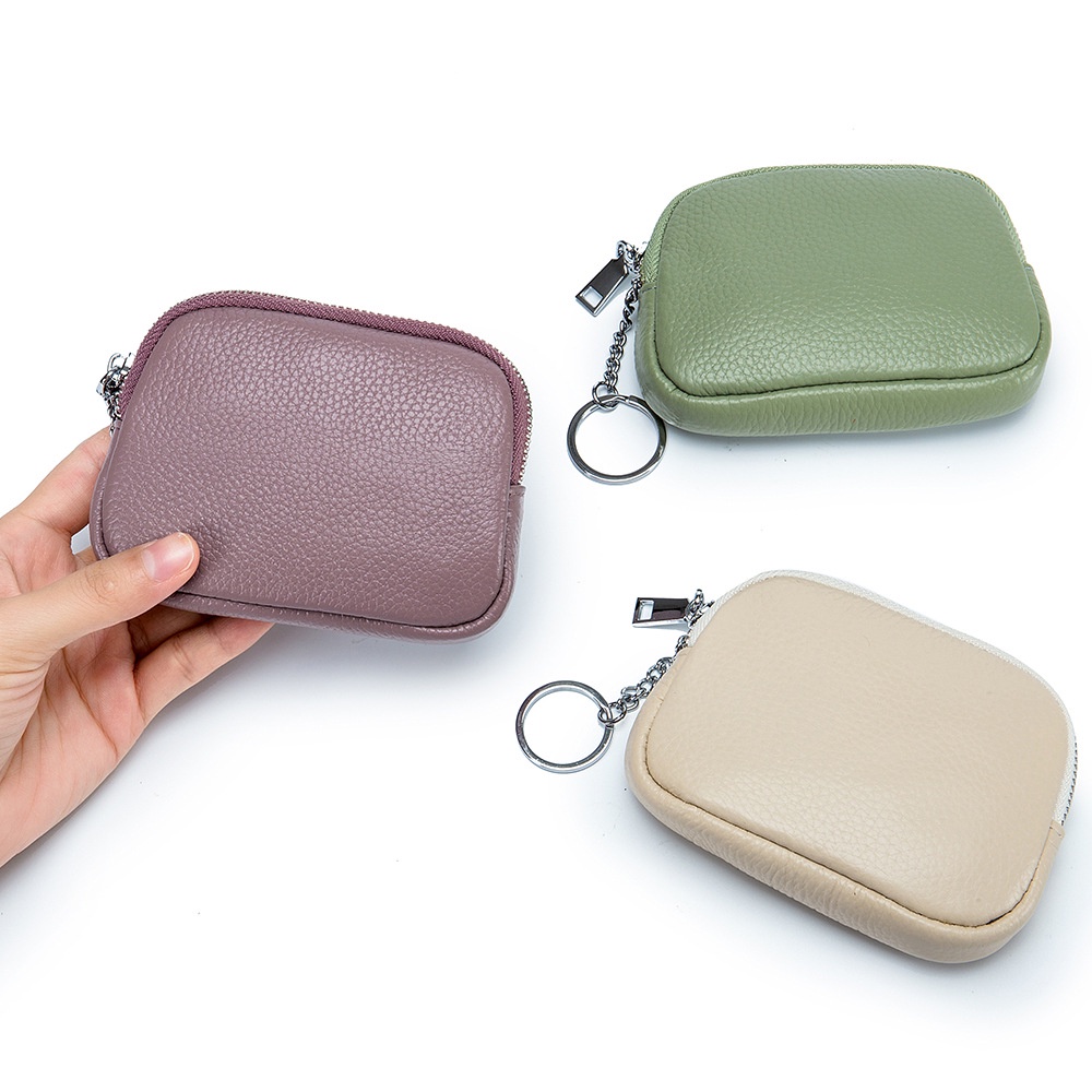 Ultra-Thin Coin Purse Mini and Simple Soft Leather Zip Key Case ...