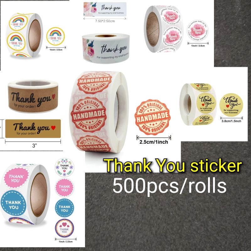 Thank you stickers 500 pcs/roll Thank You Sticker Scrapbook Round ...