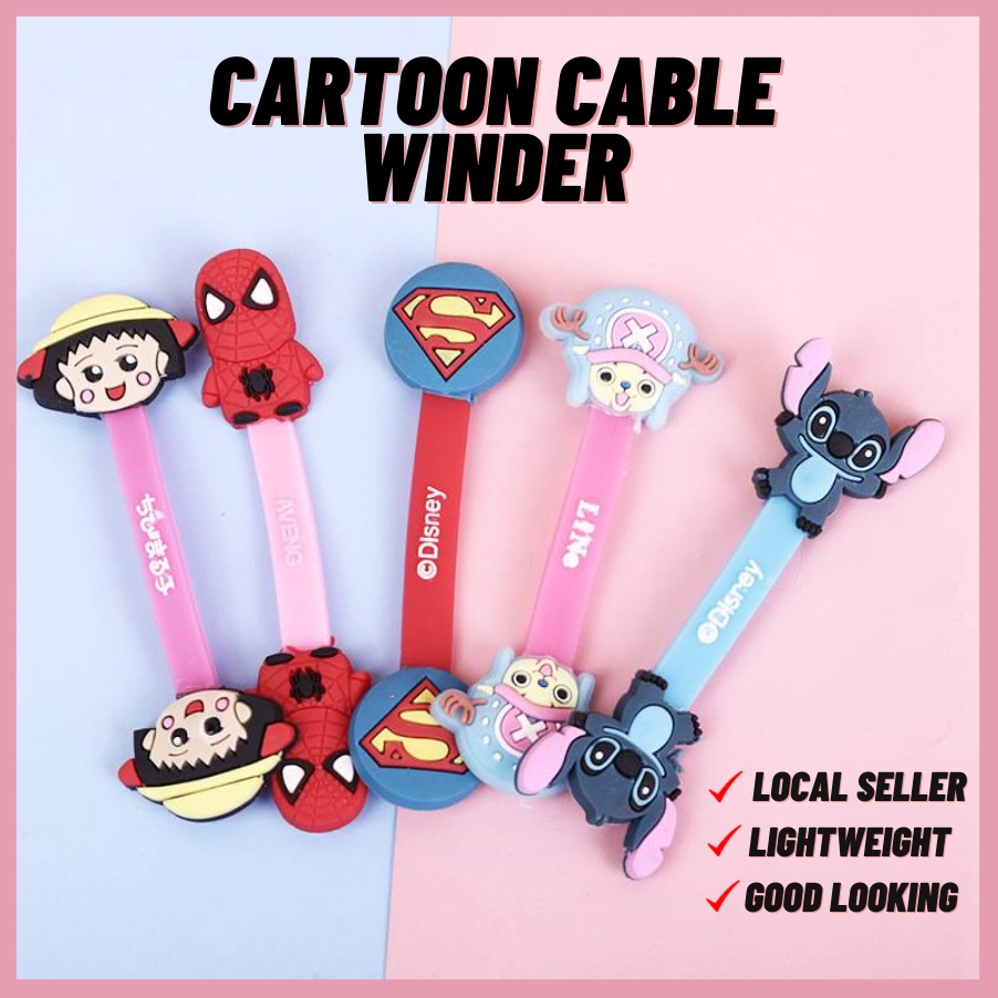 HEALTHFUL Cute Cartoon Cable Winder Mobile Earphone Cable USB Charger ...