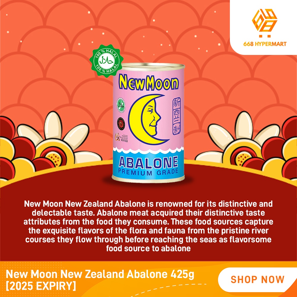 New Moon New Zealand Abalone 425g [ 2028 EXPIRY HALAL ] | Shopee Singapore