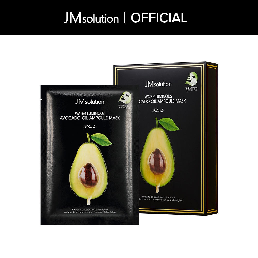 [JMsolution] water luminous avocado oil ampoule mask black (10sheets ...