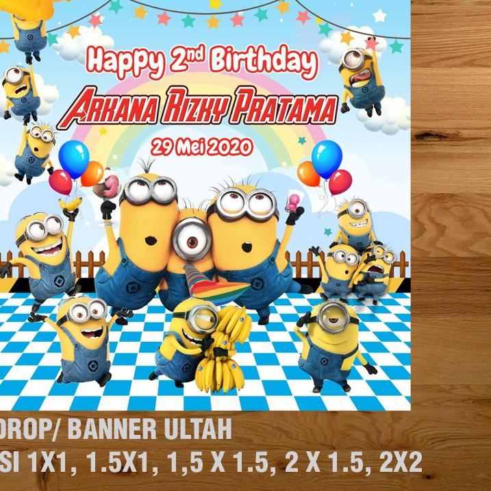 Minion BANNER / BACKDROP / Birthday SPANDUK | Shopee Singapore