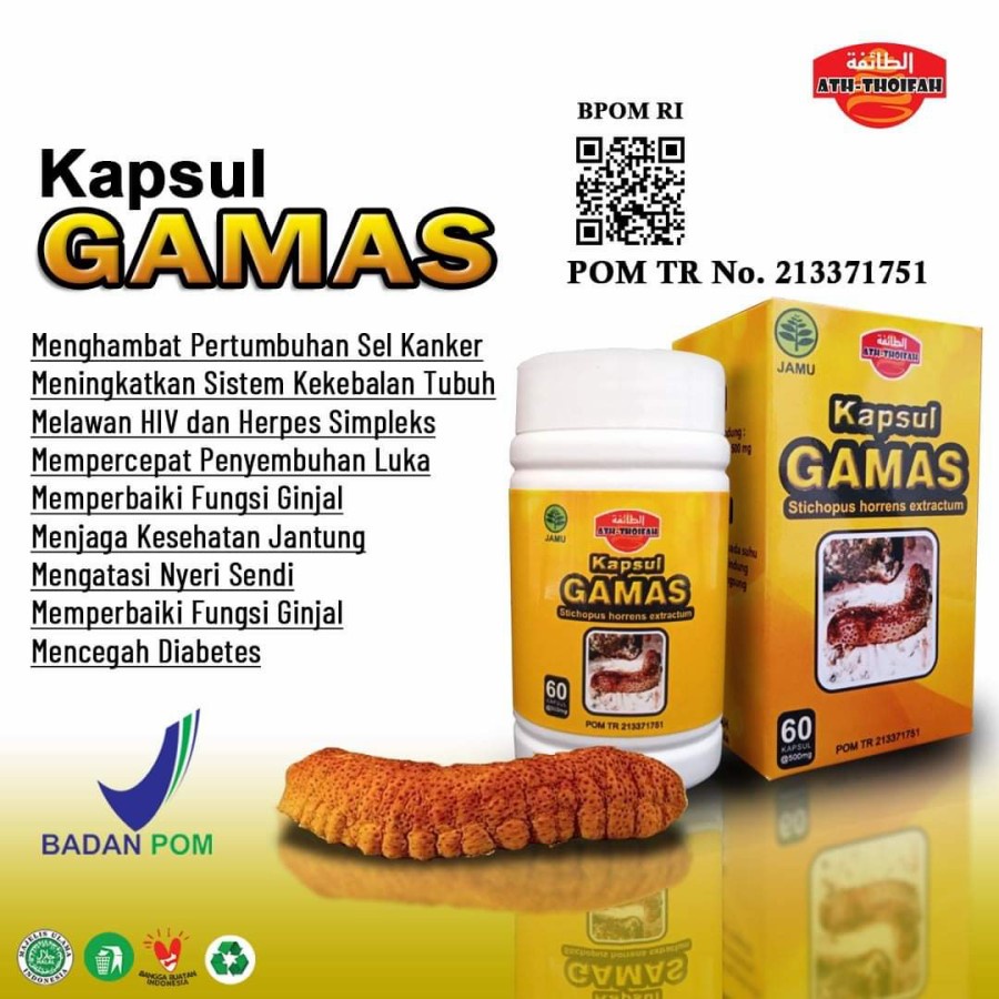 Athoifah Premium Gold Gamat Gamas Capsules | Gamat Gold G Jelly ...