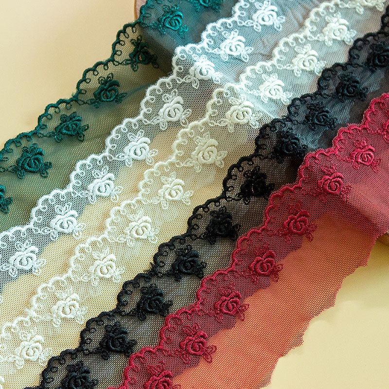 1Meter Colorful Rose Rayon Lace Trim Accessories Clothing Border 5CM ...