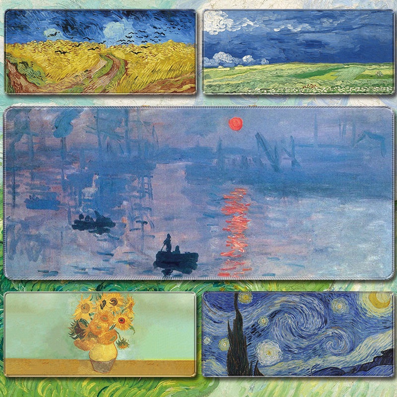 Van Gogh Oil Painting Mouse Pad Large Personality Creative Art Retro Da ...