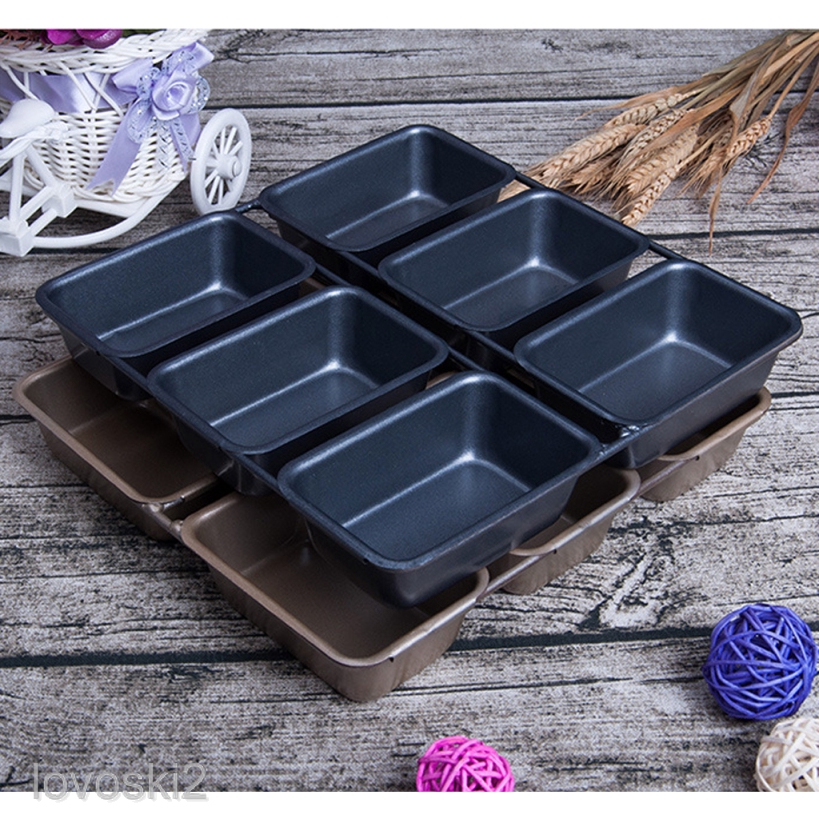 READY!LOVOSKI2# Loaf Pans for Baking Mini 6 Cavity Bread Pastry Cake ...