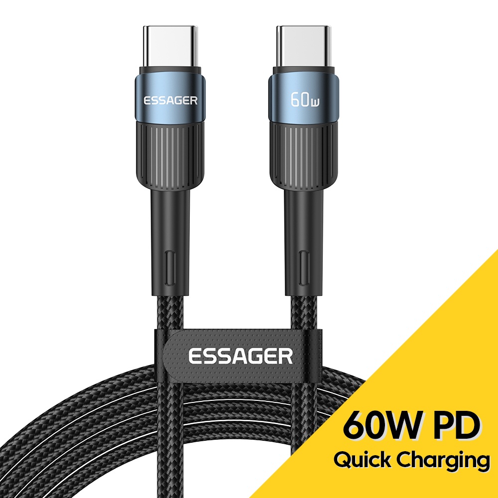 Essager 5A 60W/100W Fast Charge Type-C to Type-C PD4.0QC4.0 Type-C Cable For Samsung Huawei For ...