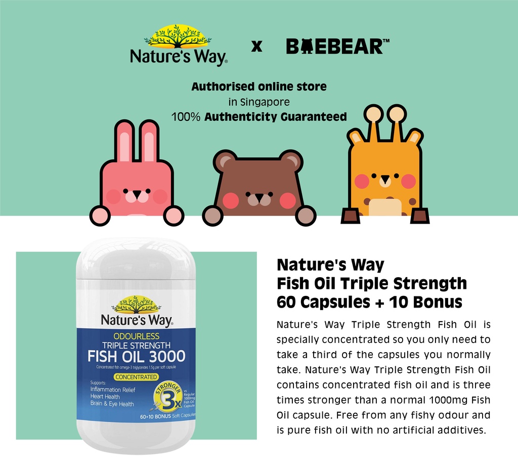 (Brand Authorised) Nature's Way Advanced Omega Triple Strength Fish Oil ...
