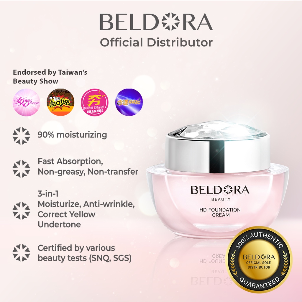 BELDORA HD Foundation Cream - 10% Micropowder | Rich nourishing essence | Daily maintenance ...
