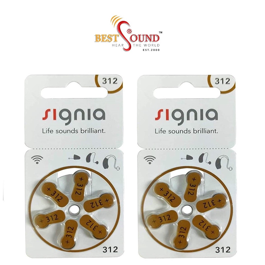 Hearing aid battery Signia size 312. Price for 1 pack =6 cells . Size ...