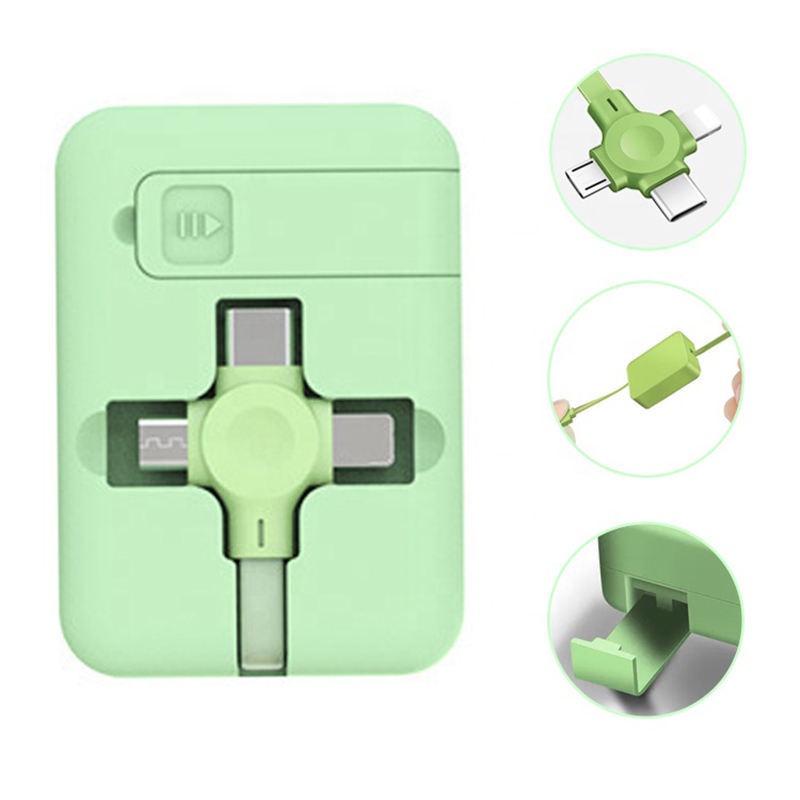 New 4 In 1 USB Retractable Cable With Phone Holder Telescopic Fast ...