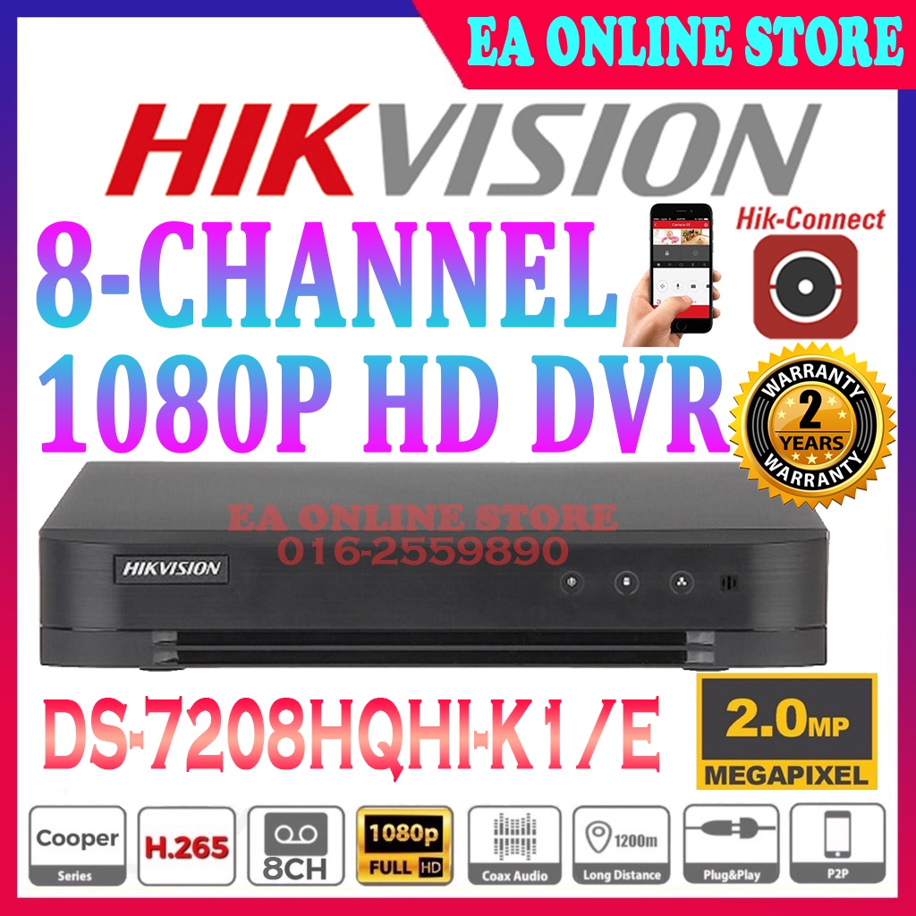 HIK HIKVISION 8-CHANNEL 2.0MP CCTV DVR 1080P DS-7208HQHI-K1/E 8CH ...