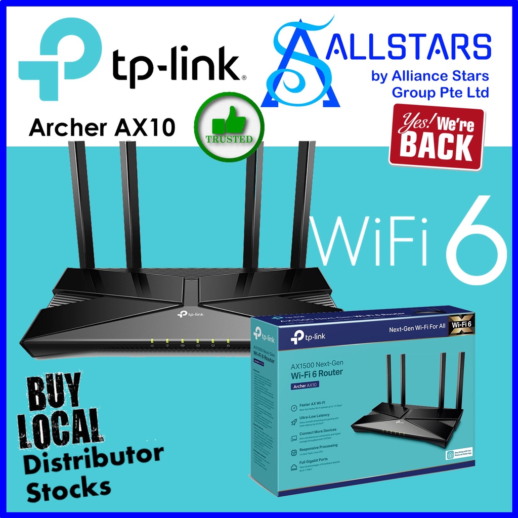 TPLink / TP-Link Archer AX10 Wireless-AX1500 Wi-Fi 6 Router (Warranty ...