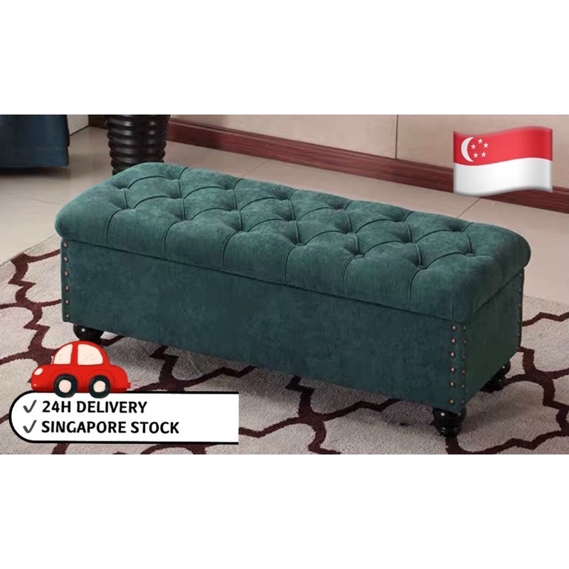 [Ready Stock] Rustic Classy Velvety Comfy Fabric Classy 100cm Ottoman ...