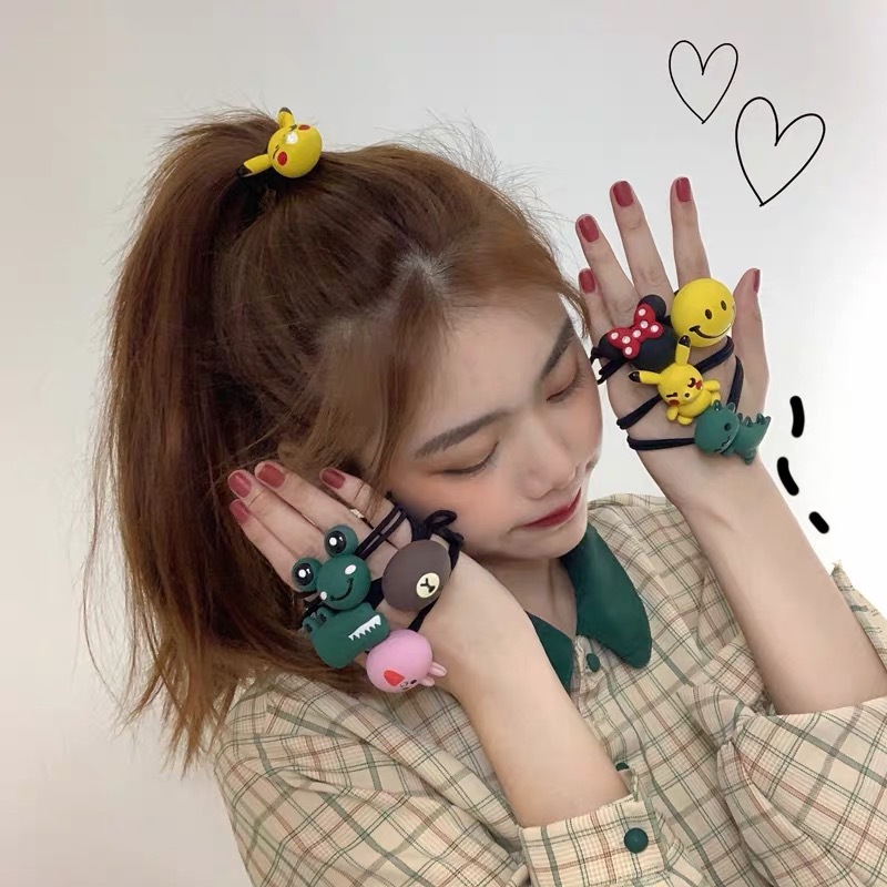 Cute Scrub Dinosaur Rubber Band / Cartoon cute bear Elastic Hairband ...