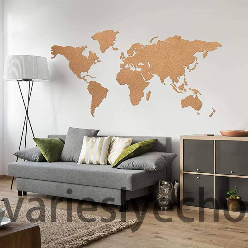 15 Pieces World Map Self-adhesive World Map Cork Bulletin Board with 20 ...