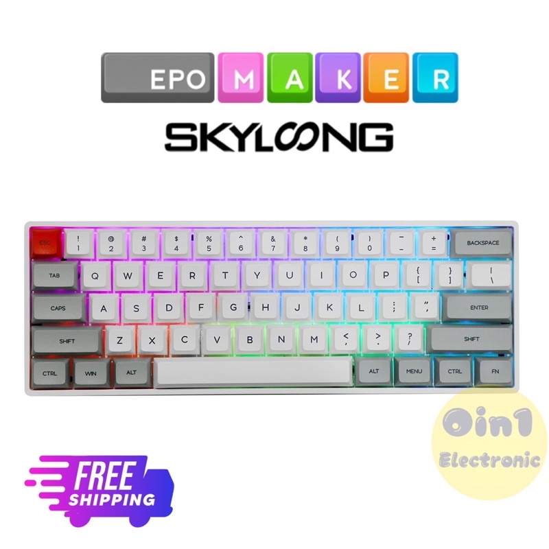 POMAKER SKYLOONG SK61 61 RGB Backlit NKRO IP6X Waterproof Wired Type C ...