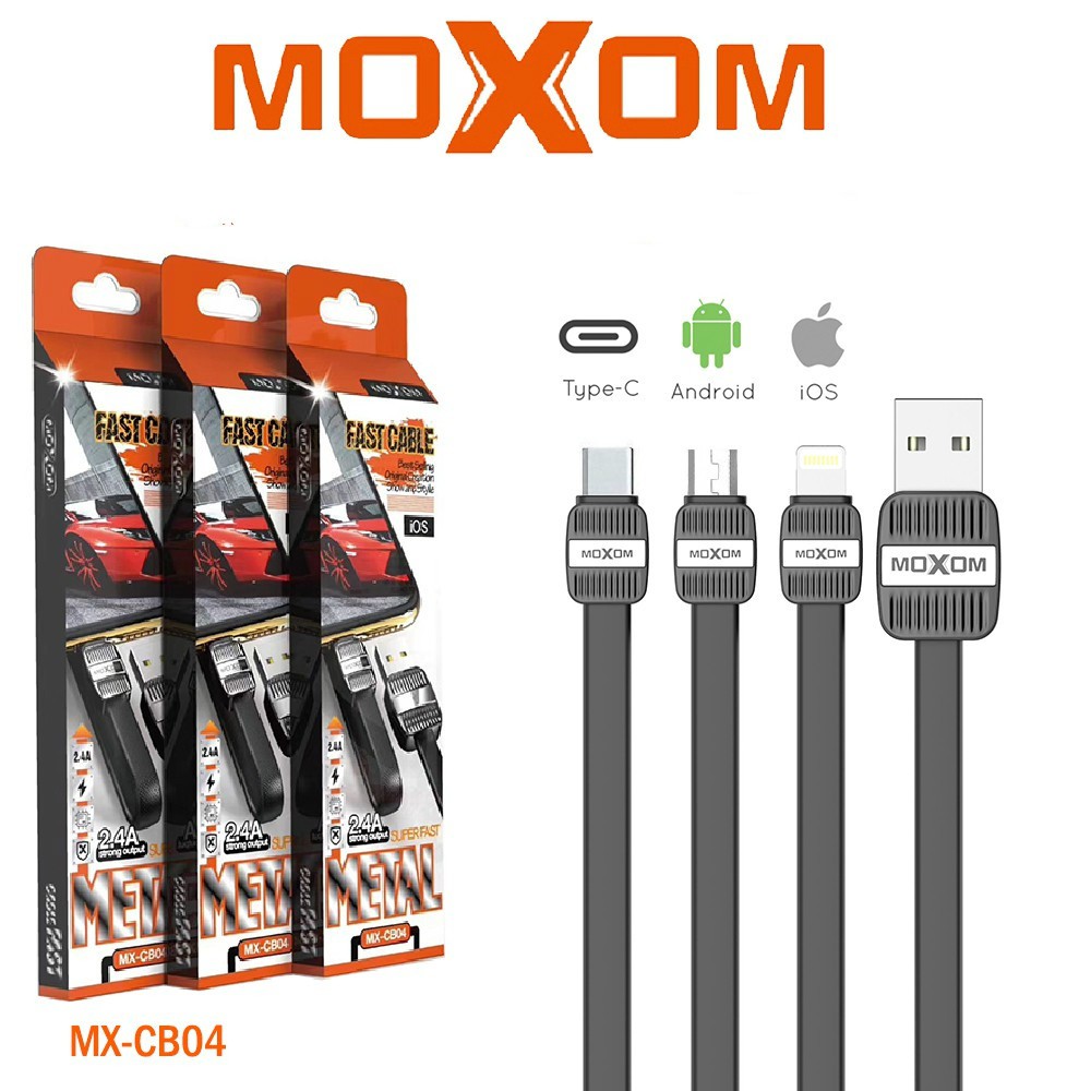 Moxom MX-CB04 Micro USB / Type-C / Lightning 1 Meter 2.4A Fast Charge ...
