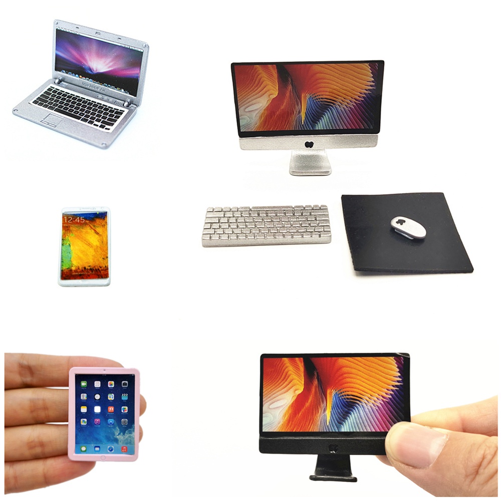 Dollhouse Accessories Mini Desktop PC/Laptop Computer/Tablet/TV ...