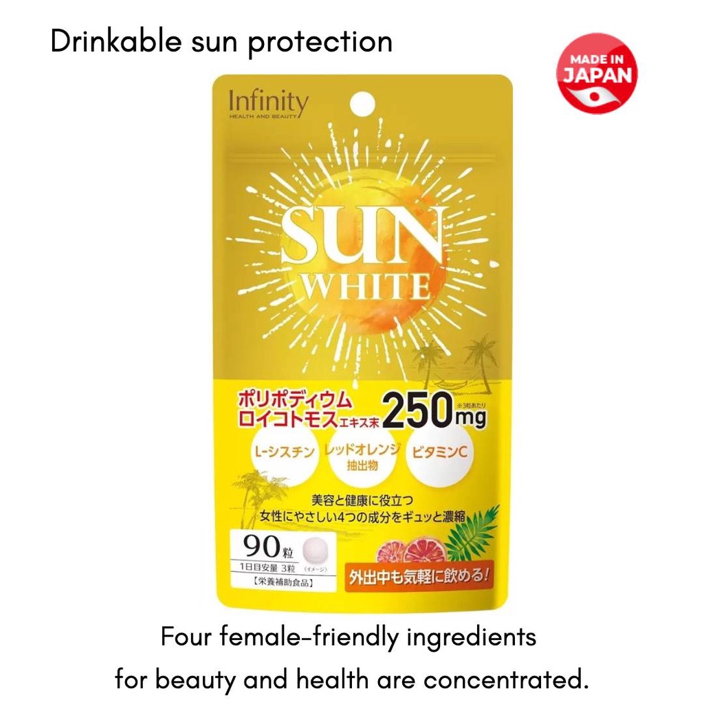 【Direct from Japan】Infinity Sun White 90 Count, Drinkable sun ...
