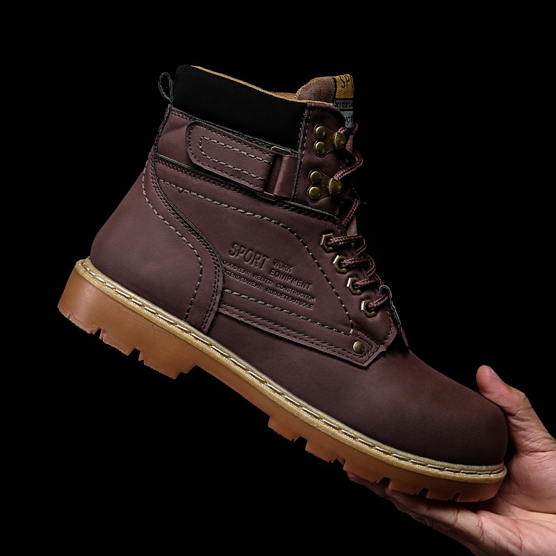 Middle Top Man Martin Boots Casual Leather Tools Boots Straps Size 39 ...