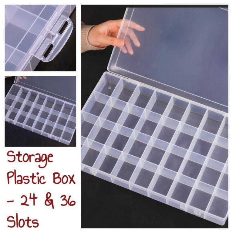 24 36 Slots Compartment Organiser Storage Plastic Box Container ...