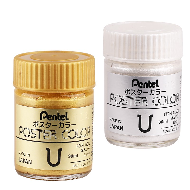 PENTEL POSTER COLOR-PENTEL(30ml/PEARL GOLD/SLIVER) | Shopee Singapore