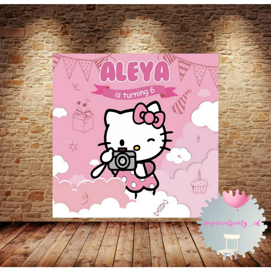 Custom Backdrop Banner Happy Birthday Hello Kitty Banner 2 | Shopee ...