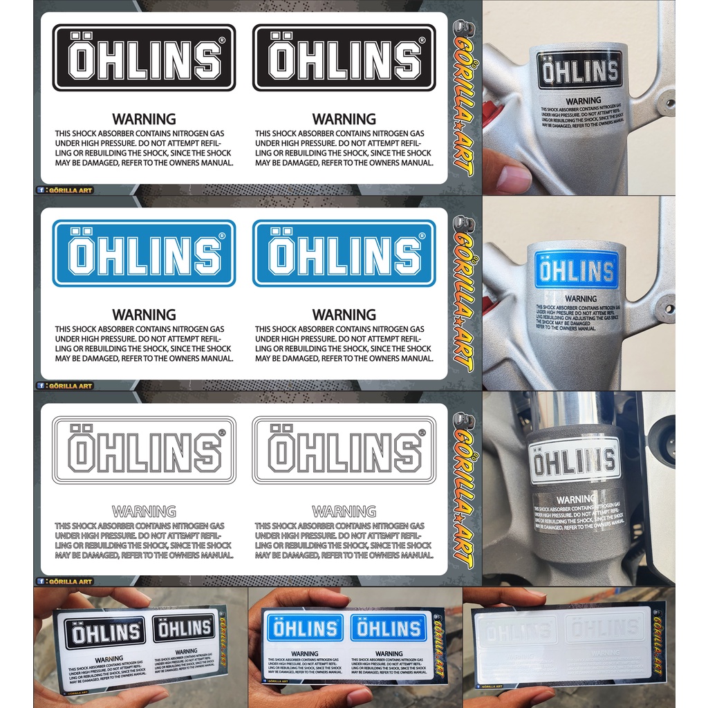 Ohlins Stickers Shock floor Paint clear letters Olin/sticker color ...