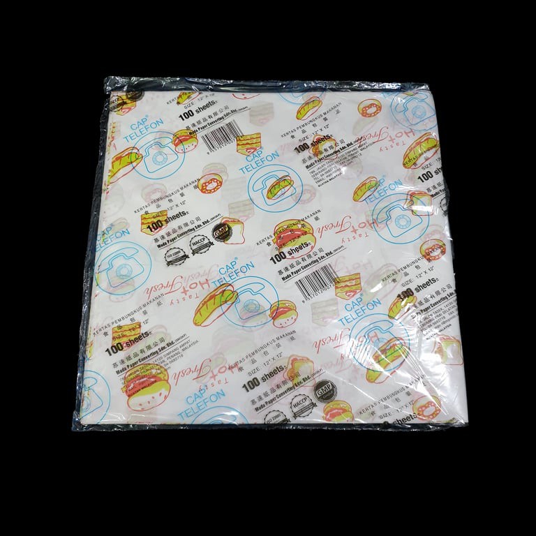 (100pcs±) Burger Wrapper Paper Cap Telefon / Burger Wrap Deli Wrap ...