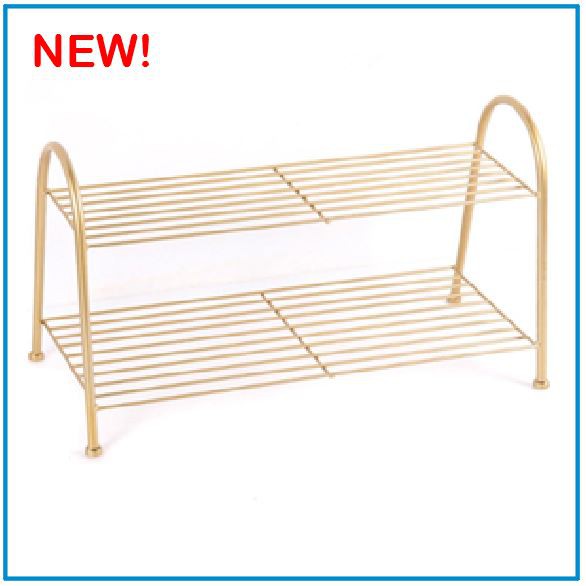 [SIMPLE&NICE] NEW! Luxury Design Gold Powder Coated Iron Shoe Rack 2 ...