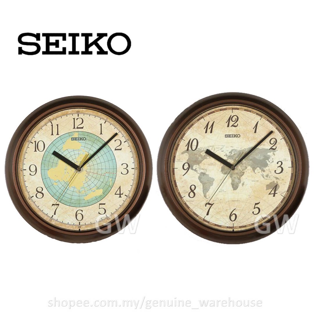 SEIKO Quartz World Map Wall Clock QHA006 (QHA006B, QHA006Z) [Jam ...