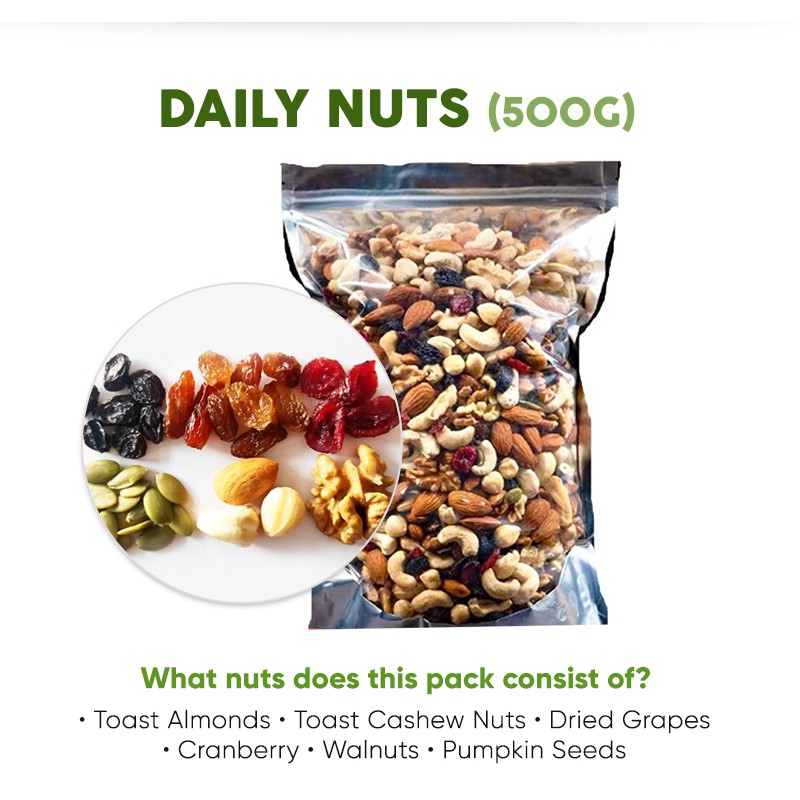 Daily nuts Cashew Nuts Almond Walnut Pumpkin Seeds每日坚果礼盒20gx30 YXZ ...