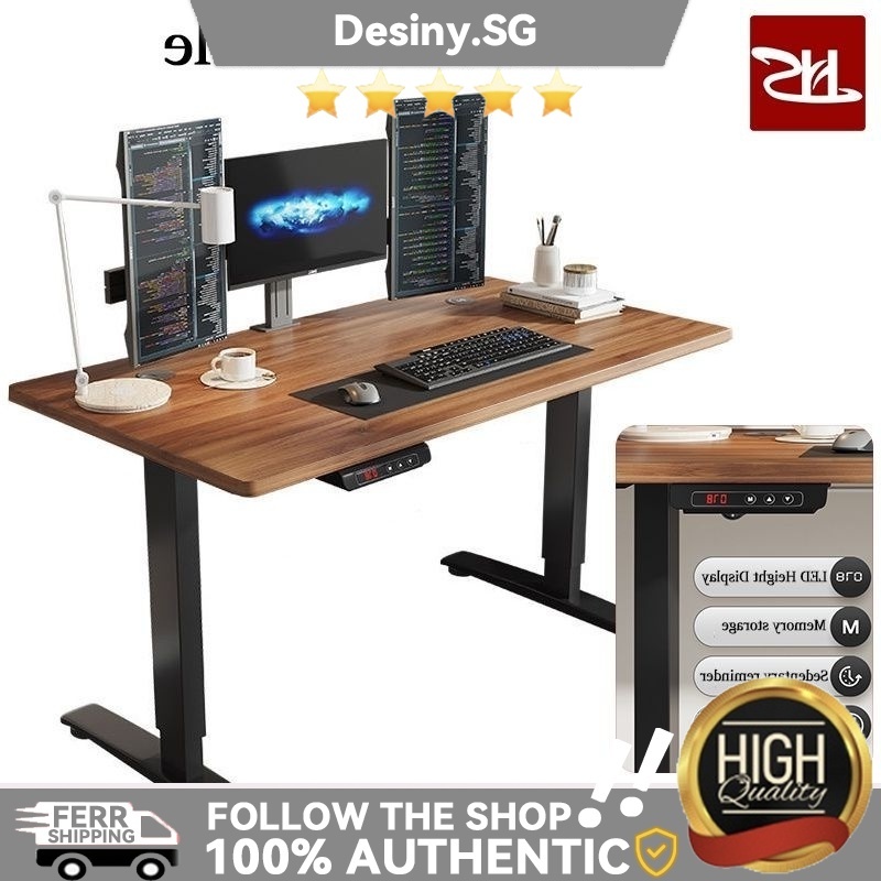 Desiny Study Table Computer Desk Adjustable Electric Height Ergonomic ...