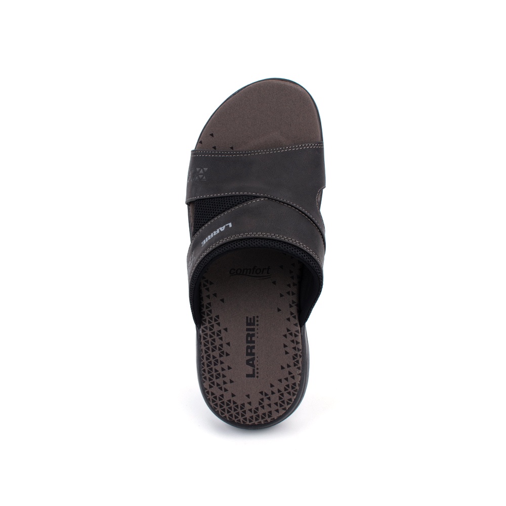 LARRIE Sandal Lelaki Black Open Toe Strap Sliders 592112-683SV-1P-BLACK ...