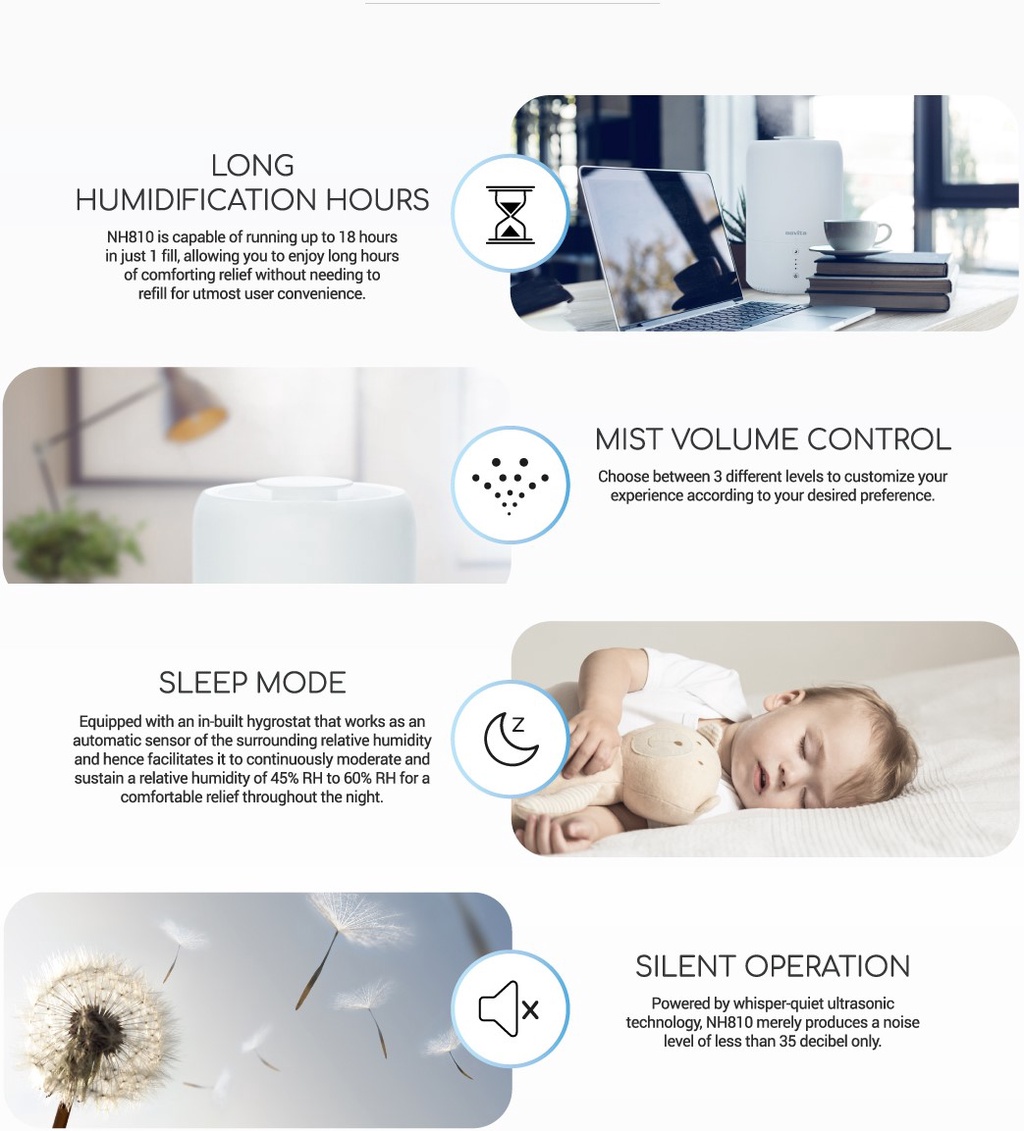 novita Humidifier NH810 Bundle with Air Purifying Solution Concentrate ...
