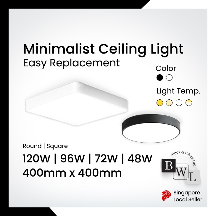 BWL LED Ceiling Light 400MM 48W/72W/96W/120W Tri-Tone Kitchen Led Light ...