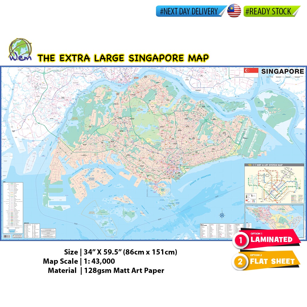 Map of 864x1511mm Big Size Large High Quality Map Poster 新加坡 | Shopee ...