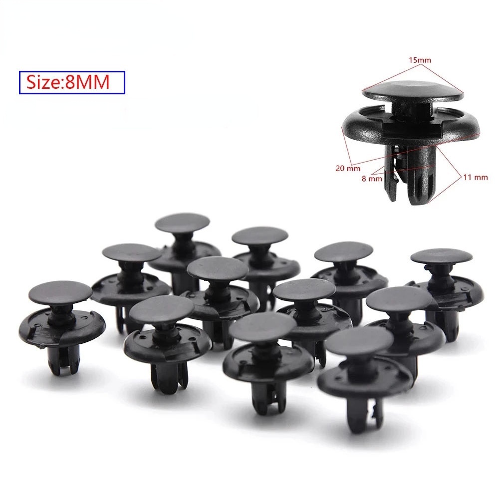 50pcs Auto Bumper Fastener 8MM Hole Rivet Retainer Push Engine Cover ...