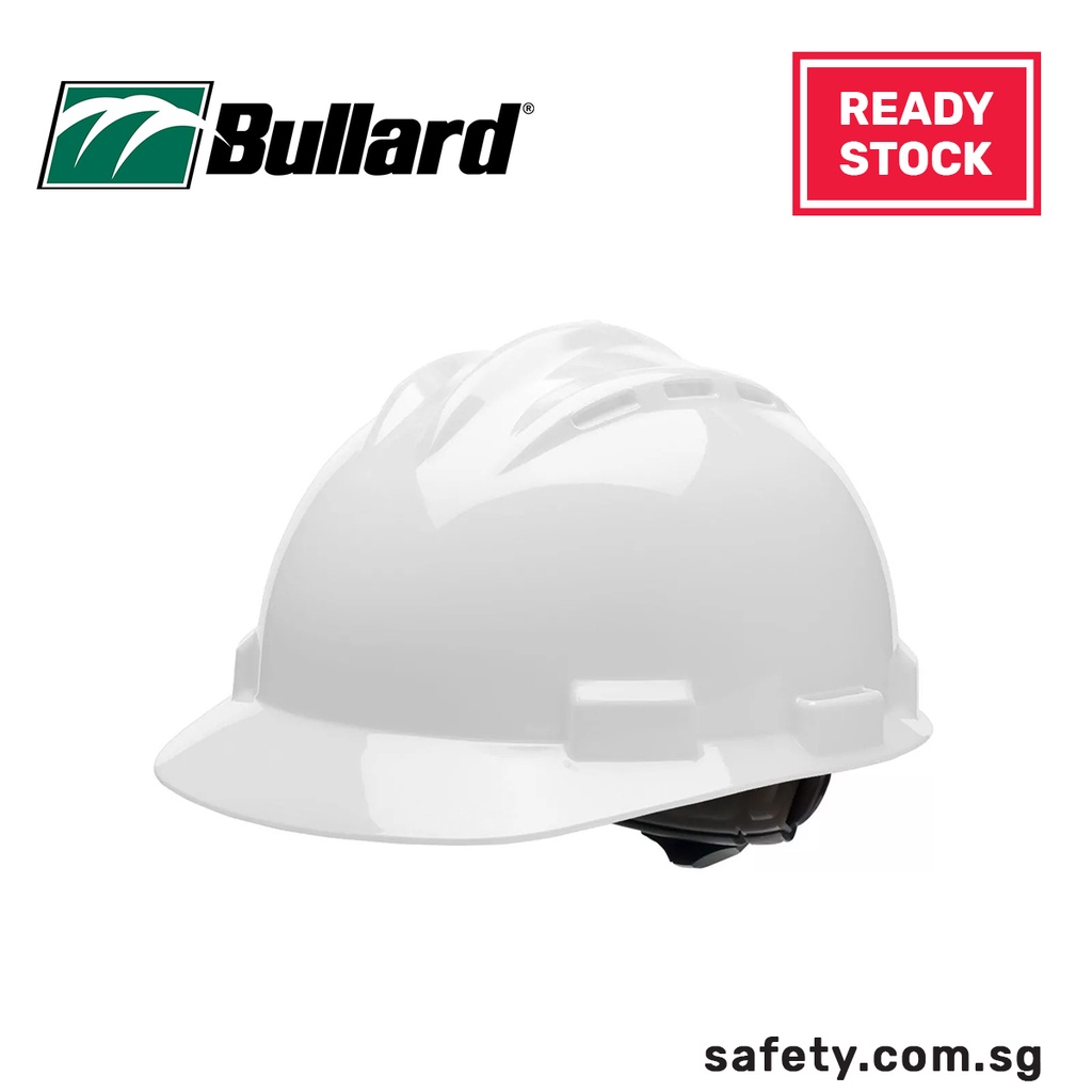 Bullard S62 Safety Helmet with Ap-4pt Ratchet, Vinyl Brow Pad, Vented ...