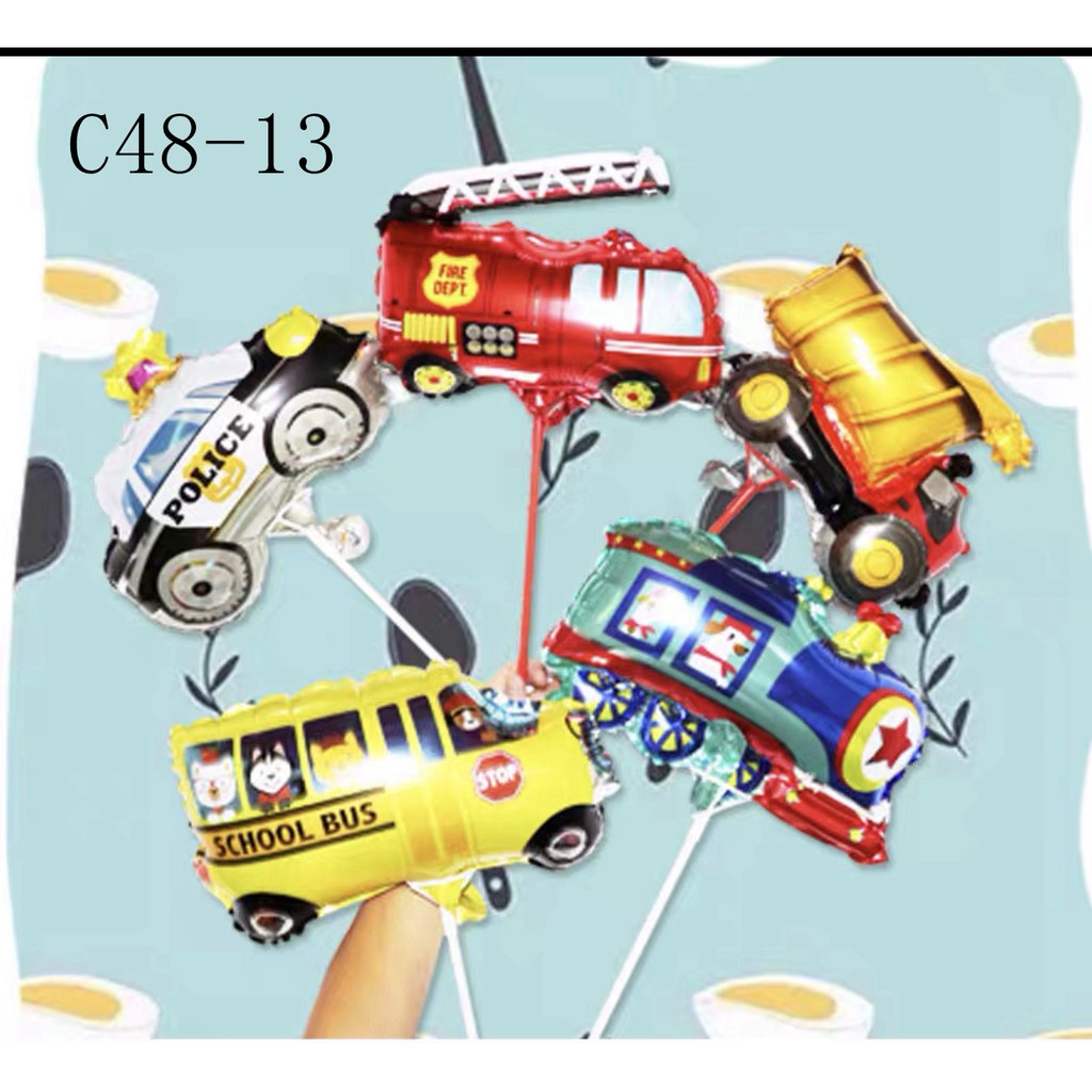 C48 birthday car school bus police car train fire engine fire truck ...