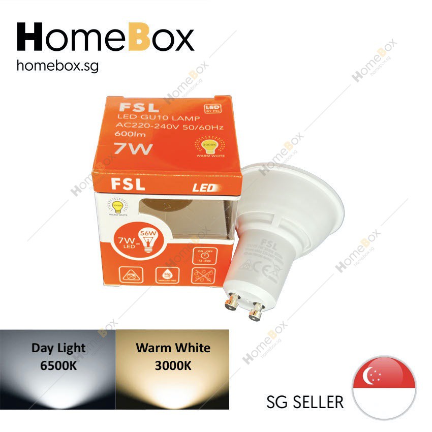 [HomeBox] 🇸🇬 FSL 7W LED bulb GU10 Spot Light / Track Light Bulb Day ...