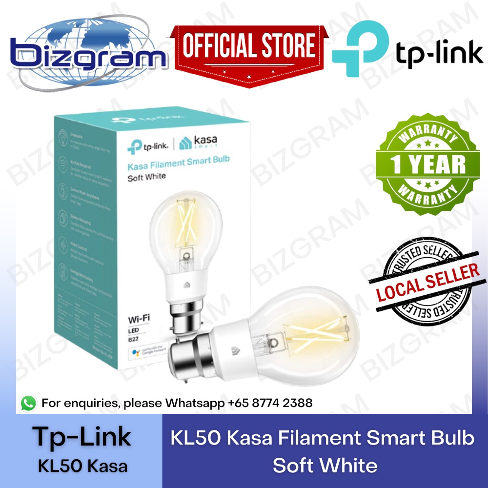 Tp-Link KL50 Kasa Filament Smart Bulb - Soft White (1-Year SG warranty ...