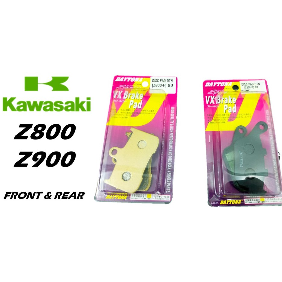 Kawasaki Z800 Z900 Brake Disc Pad Front / Rear Daytona Gold BLACK ...