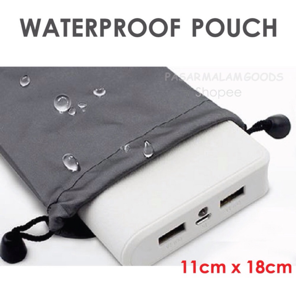 Waterproof Pouch 11cm x 18cm Powerbank Phone Cables Pouch | Shopee ...