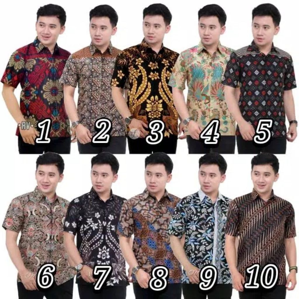 Man shirt batik short sleeve elegant | Shopee Singapore