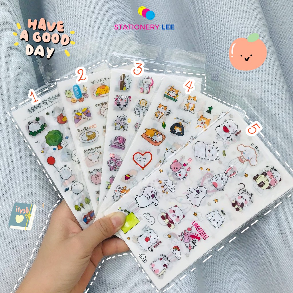 Cute Stickers (File of 4 - 6 Sheets) | Shopee Singapore