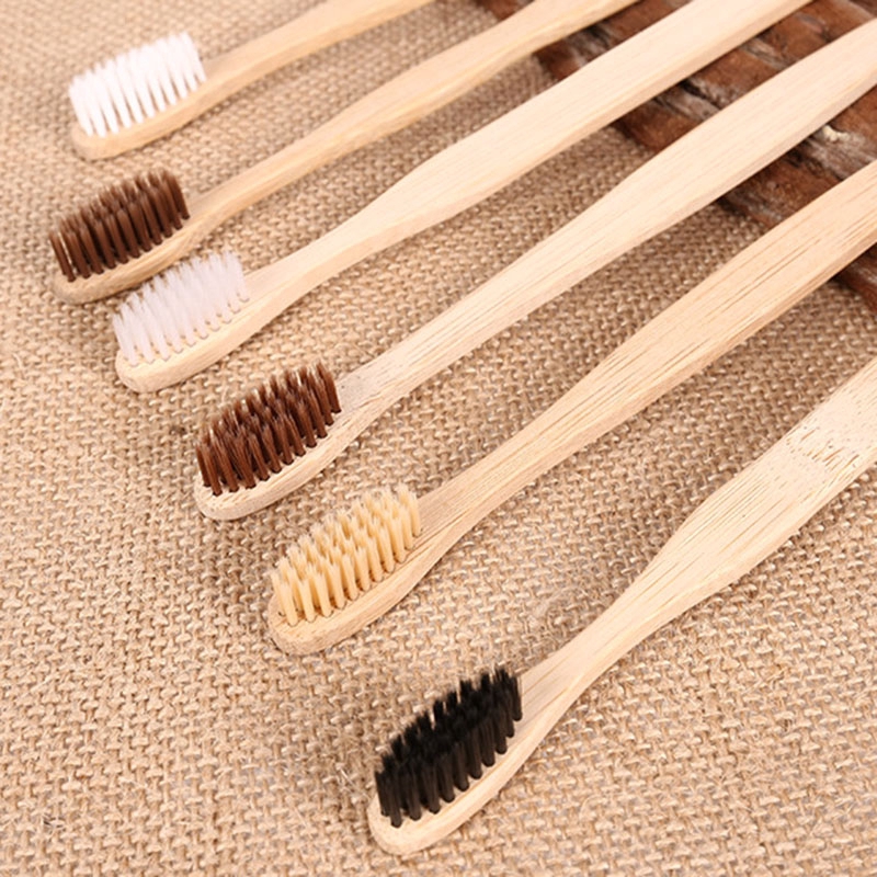 10pcs Bamboo Toothbrush Wood Teeth Brush Wooden Hand Remove Stain ...