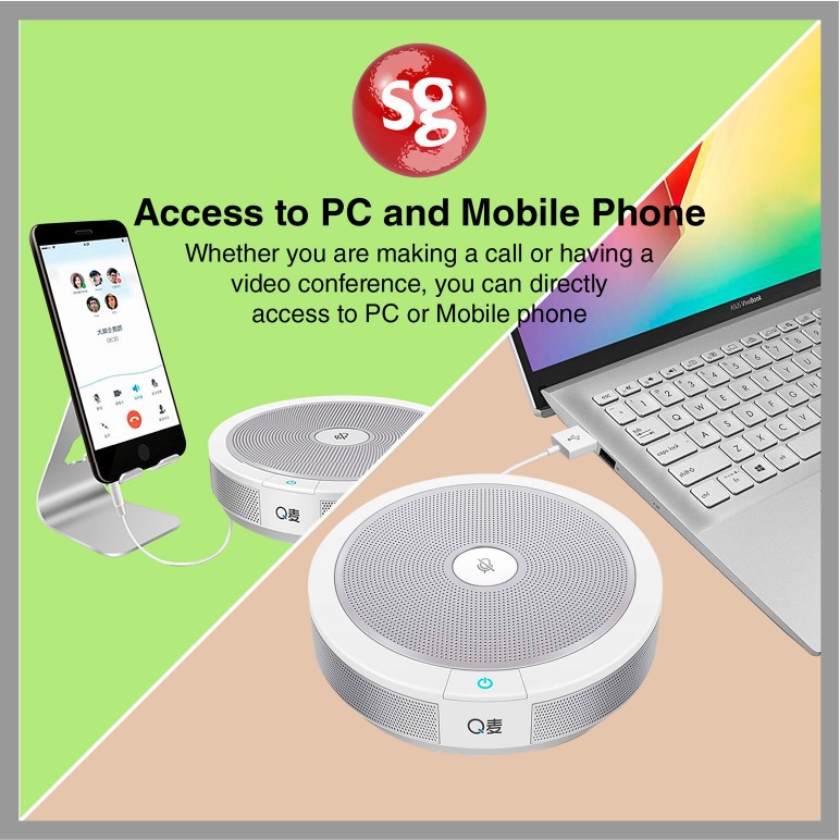 [SG STOCK] Omnidirectional Wired Microphone Conference Speaker for Zoom ...