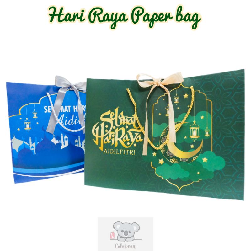 1pcs Selamat Hari Raya Aidilfitri Paper bag with Ribbon Raya Paper bag ...